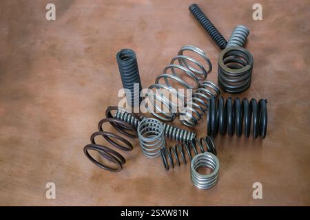 Different types of coil springs. Springs used in mechanical engineering ...