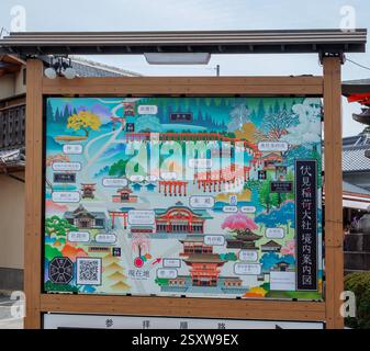 Map of Fushimi Inari Taisha in Kyoto,japan Stock Photo - Alamy