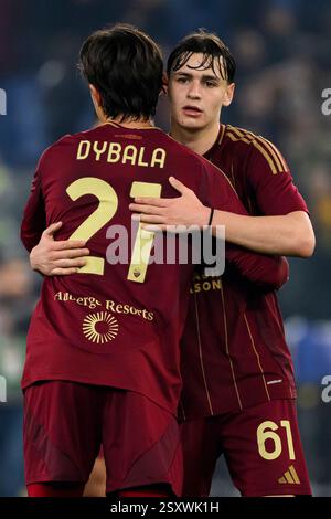 Paulo Dybala of AS Roma,Niccolo Pisilli of AS Roma during the serie A ...