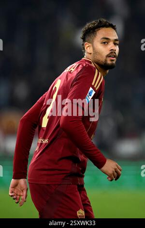 Devyne Rensch of AS Roma looks during friendly match As Roma vs As ...