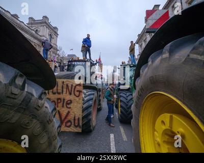 Farmers Protest against IHT Inheritance tax between tractors in ...