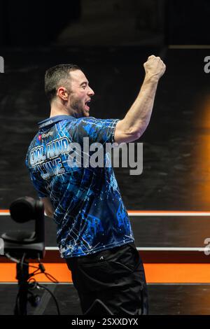 Luke Humphries aka Cool Hand Luke (England) jubelt nach seinem ...