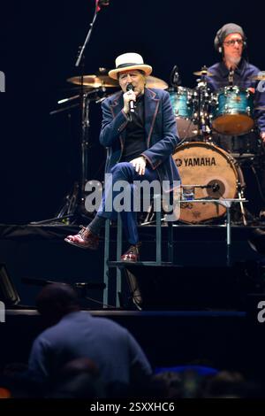 The singer Joaquin Sabina performs during a concert at the Movistar ...