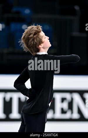 Vladislav CHURAKOV (EST), during Junior Men Short Program, at the ISU World Junior Figure ...