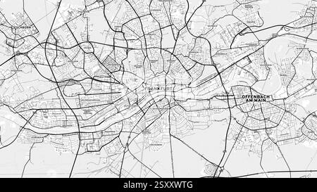 Minimalist Frankfurt am Main Street Map with Labels and Neighborhoods ...