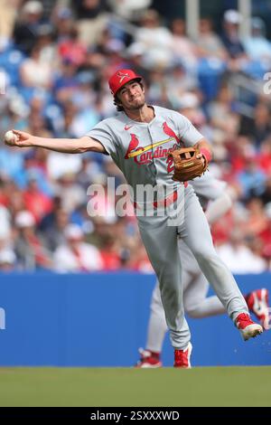 St. Louis Cardinals' Thomas Saggese (25) grounds into fielder's choice ...