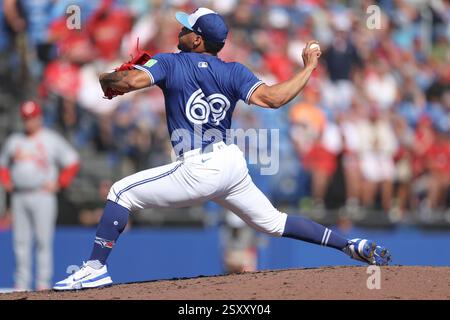 Toronto Blue Jays pitcher Lazaro Estrada (60) delivers a pitch during ...