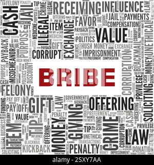 Bribe vector illustration word cloud isolated on a white background ...