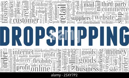 Dropshipping vector illustration word cloud isolated on a white ...
