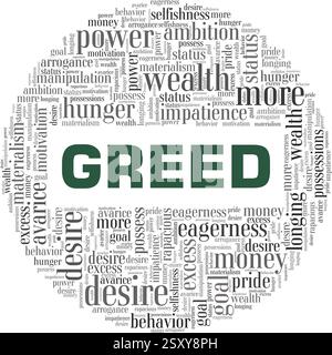 Greed vector illustration word cloud isolated on a white background ...
