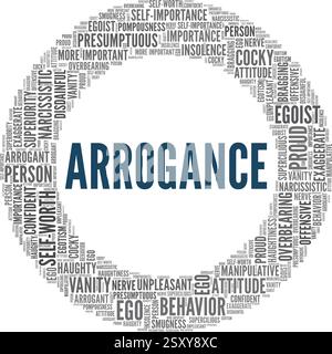 Arrogance vector illustration word cloud isolated on a white background ...