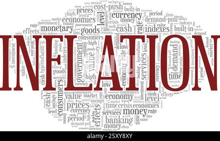 Inflation vector illustration word cloud isolated on a white background ...