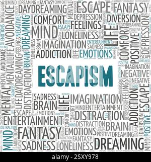 Escapism vector illustration word cloud isolated on a white background ...