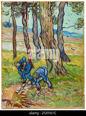 Vincent Van Gogh - Two Diggers Among Trees 1889 Stock Photo - Alamy
