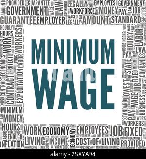 Minimum Wage vector illustration word cloud isolated on a white ...