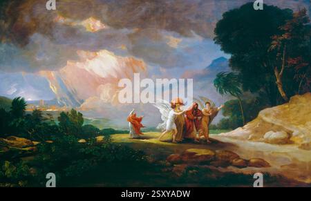 Benjamin West - Lot Fleeing from Sodom Stock Photo - Alamy