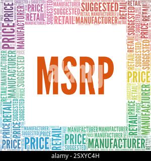 MSRP - Manufacturer's Suggested Retail Price vector illustrated word ...