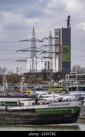 Canal harbour, loading facilities, tank farm for mineral oil products ...