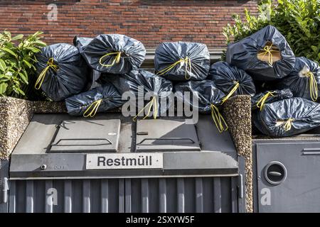 Full residual waste container, private household, apartment building ...