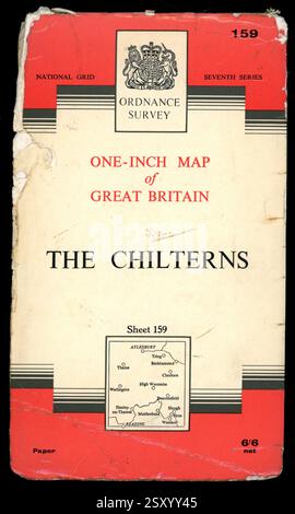 Vintage Ordnance Survey one-inch map of Great Britain, The Chilterns ...