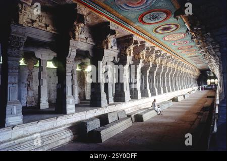 Ramanathaswamy Temple passage ceiling Rameswaram Rameshvaram Tamil Nadu ...
