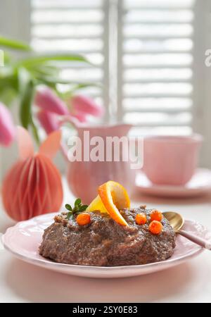 Traditional finnish Easter food, mammi, rye pudding Stock Photo - Alamy