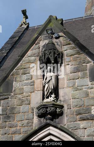 Statue above south doorway, St. Michael`s Church, Boldmere, Birmingham ...
