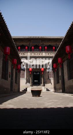 Ancient ancestral hall courtyard with Chinese architectural style ...