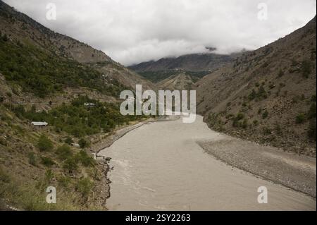 Sutlej river, kalpa, himachal pradesh, india, asia indian rivers satlaj ...