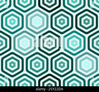 Hexagon pattern. Rounded stacked hexagons mosaic cells. Hexagon shapes ...