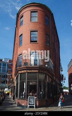 A Typical historical brick buidling facade in Boston, Massachusetts ...