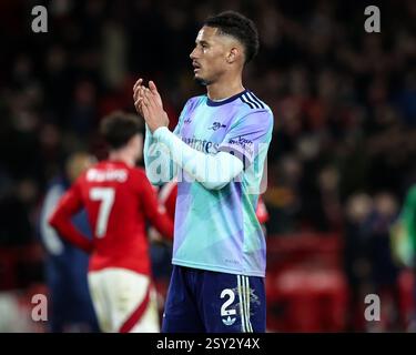 William Saliba of Arsenal applauds the fans after the game during the ...