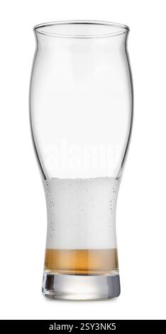 Almost empty beer glass, isolated on white Stock Photo - Alamy