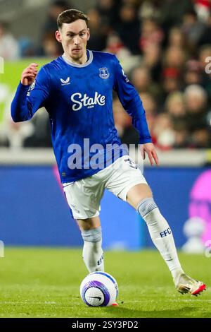 James Garner of Everton with the ball during the Premier League match ...