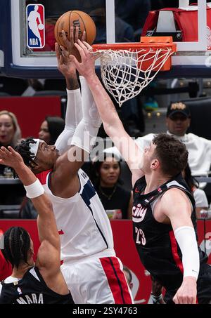Portland Trail Blazers' Donovan Clingan plays during an NBA basketball ...