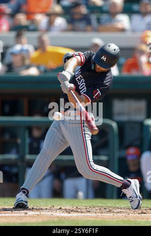 Minnesota Twins Jeferson Morales (80) at bat during an MLB Spring ...
