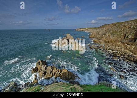 France, Finistère Plouarzel, la Pointe de Corsen, Cap Corsen, reefs and ...