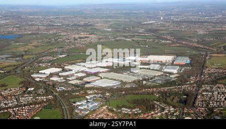 An aerial view of Junction 41 industrial estate, Wakefield, West ...