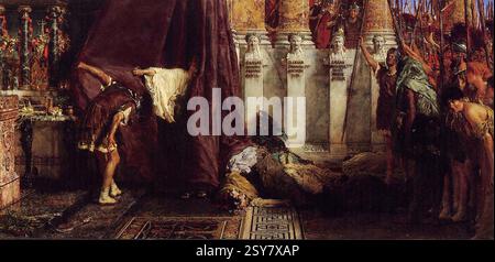 The assassination of Caligula, the new Emperor Claudius hiding behind ...