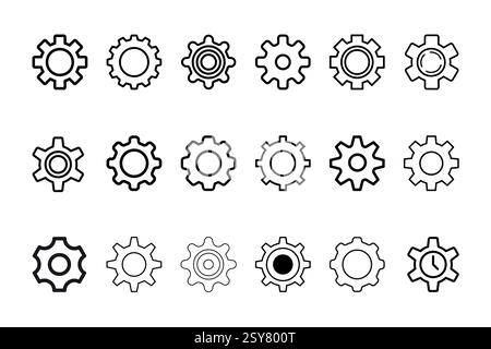 Setting icon set isolated Vector illustration black and white Stock ...