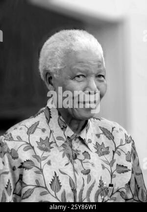 Nelson Mandela. Portrait of the former President of South Africa ...