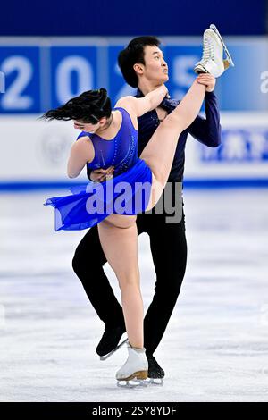 Irmak YUCEL & Danil PAK (TUR), during Junior Ice Dance Rhythm Dance, at the ISU World Junior ...