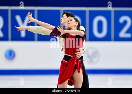 Laura FINELLI & Massimiliano BUCCIARELLI (ITA), at Kiss & Cry, during ...