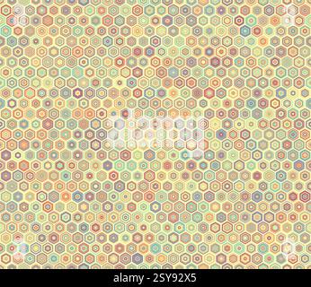 Hexagon pattern. Rounded stacked hexagons mosaic cells. Hexagon shapes ...