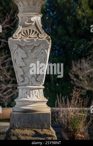 Marble carved base detail with droplets Stock Photo - Alamy