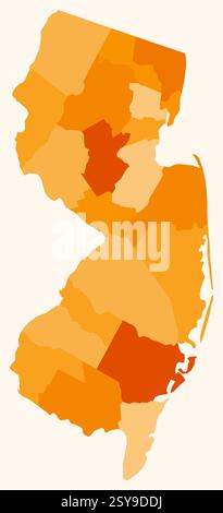 Map of New Jersey with counties. Just a simple state border map with ...