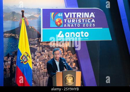 Colombian president Gustavo Petro takes part during an event in Bogota ...