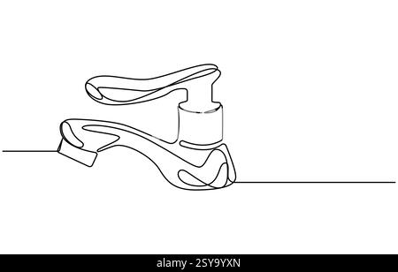 water tap one line art draw Stock Vector Image & Art - Alamy