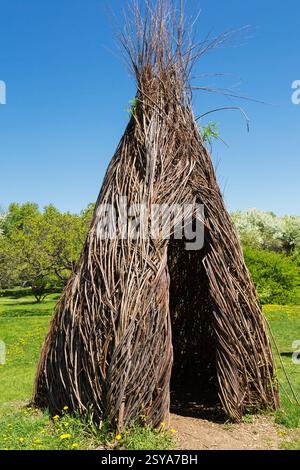 Primitive tent shaped Salix - Willow tree arbour sculpture exhibition ...