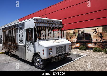 Barred food truck, zombie gaming arena, Area 15, Las Vegas, Nevada, USA ...